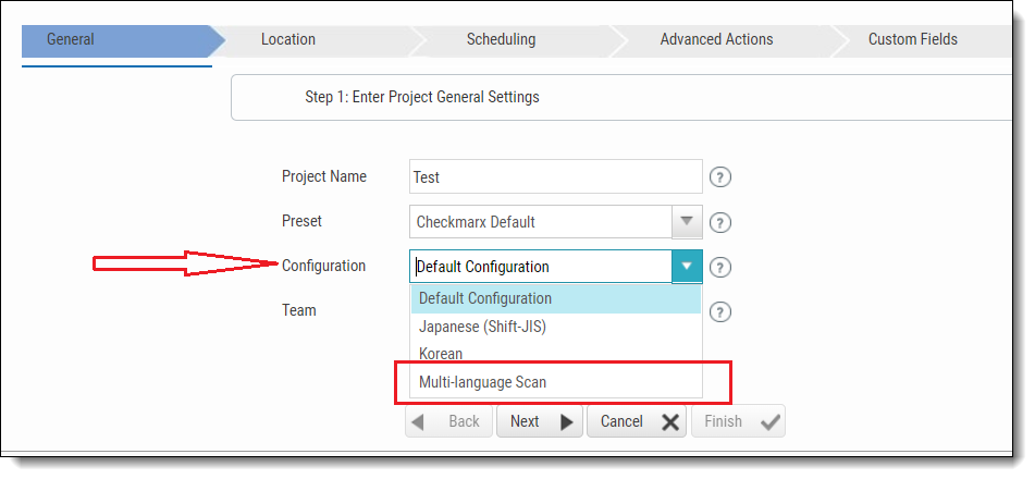 How to enable Multi-Language Mode scanning for a single project